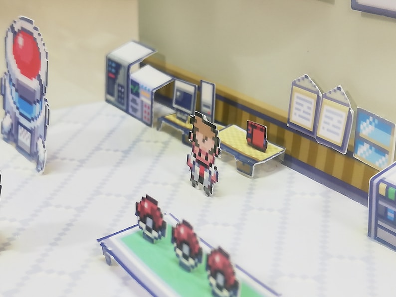 Pokemon Professor Oak Lab - DIY Cube Diorama Template - Etsy
