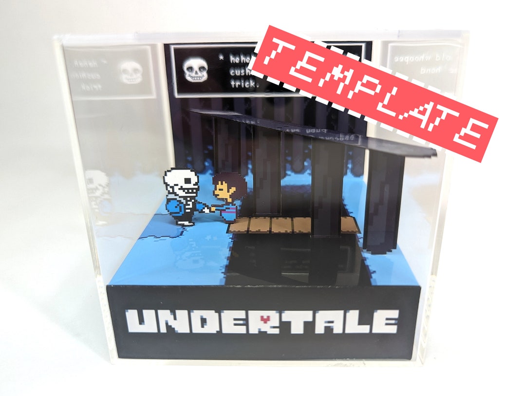 Undertale Meeting Sans DIY PDF Cube Diorama Template - Etsy