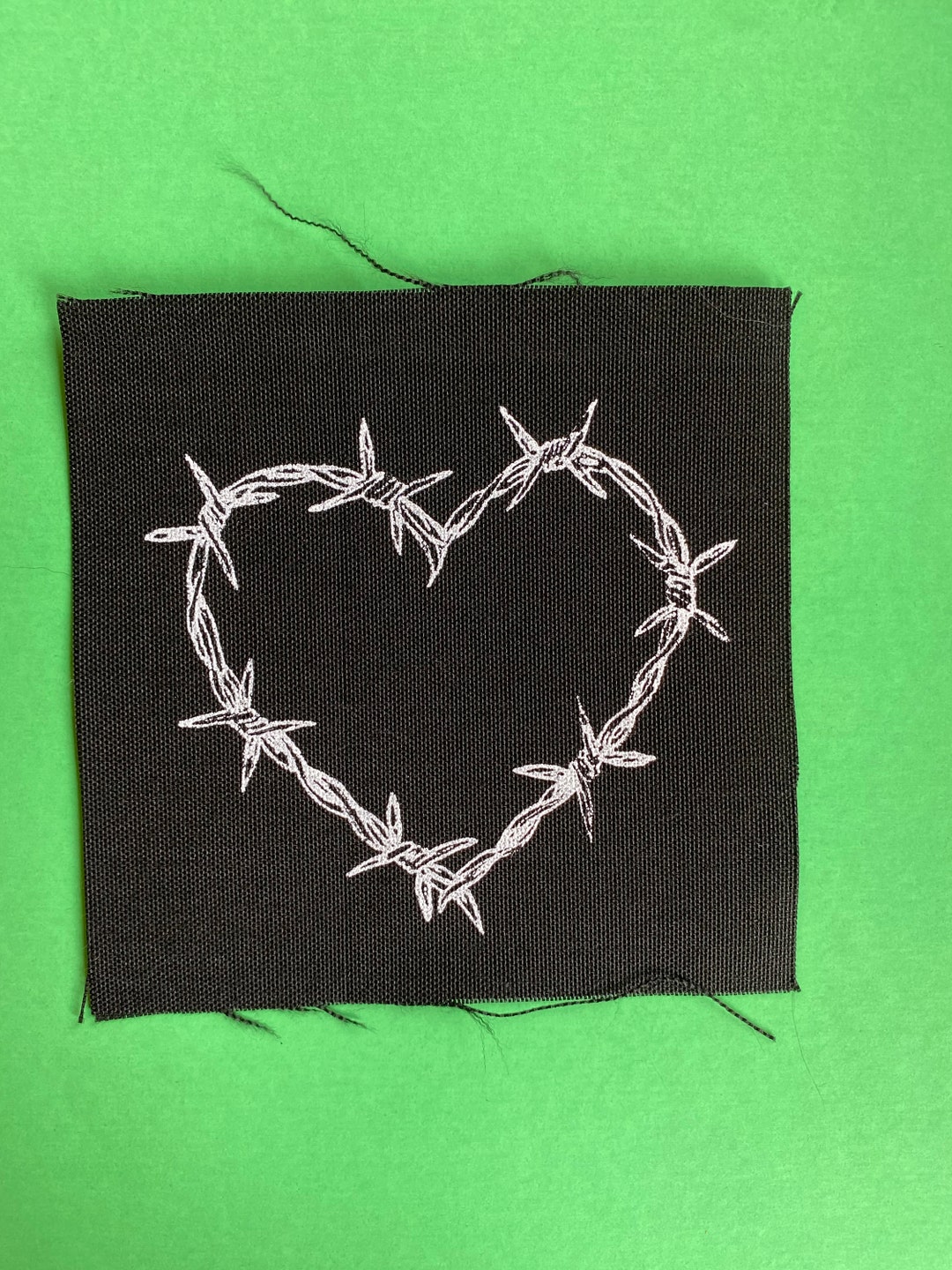 Barbed Wire Heart Patch - Etsy