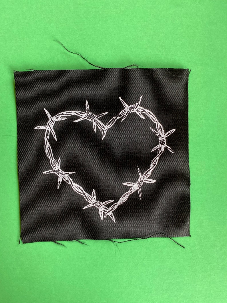 Barbed Wire Heart Patch - Etsy