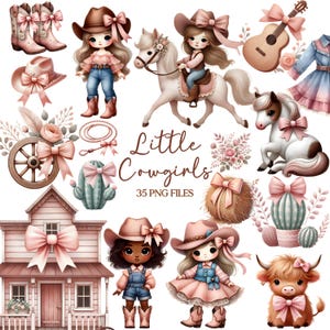 Cute Cowgirl Clipart - Watercolor - Pink Cowgirl Png - Rodeo Clipart ...