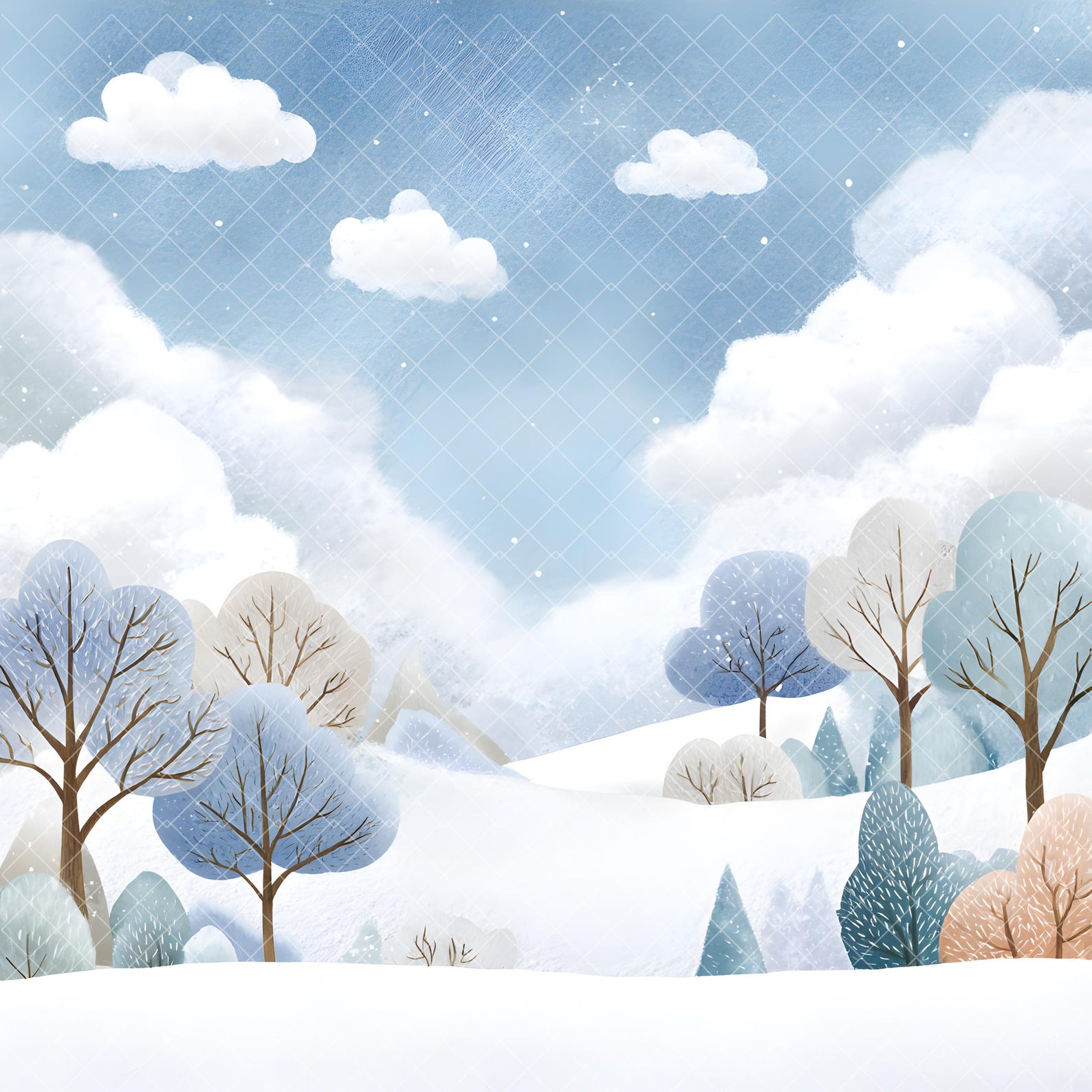 Winter Wonderland Clipart - Watercolor - Cute Animals - Png - Winter ...