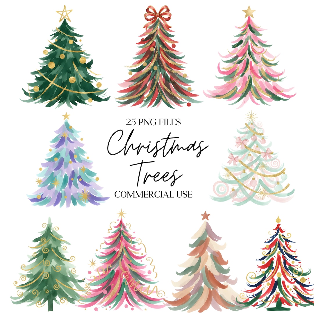 Christmas Tree Clipart - Watercolor - Png - Christmas Tree ...
