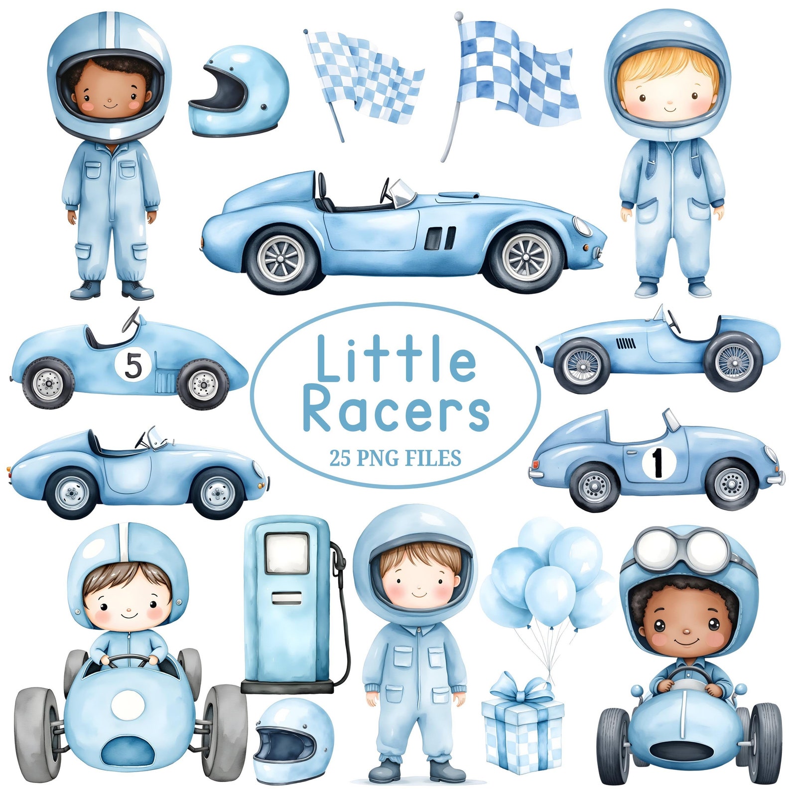 Race Car Clipart - Watercolor - Cute Race Car Driver Png - Baby Shower ...