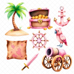 Cute Pirate Clipart - Watercolor - Cute Pirates - Little Pirates ...