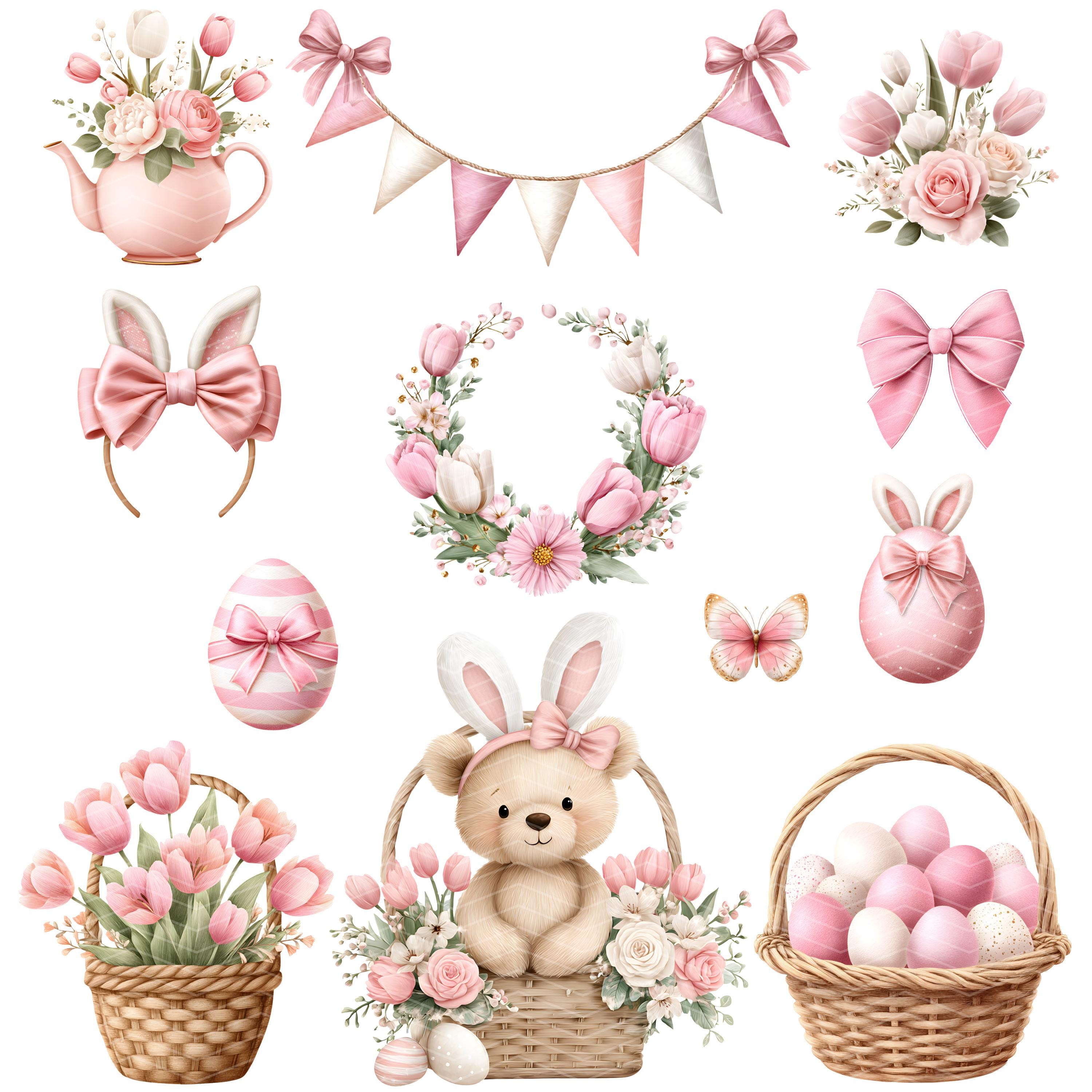 Easter Bears Clipart - Watercolor - Easter Png - Teddy Bear - Nursery ...