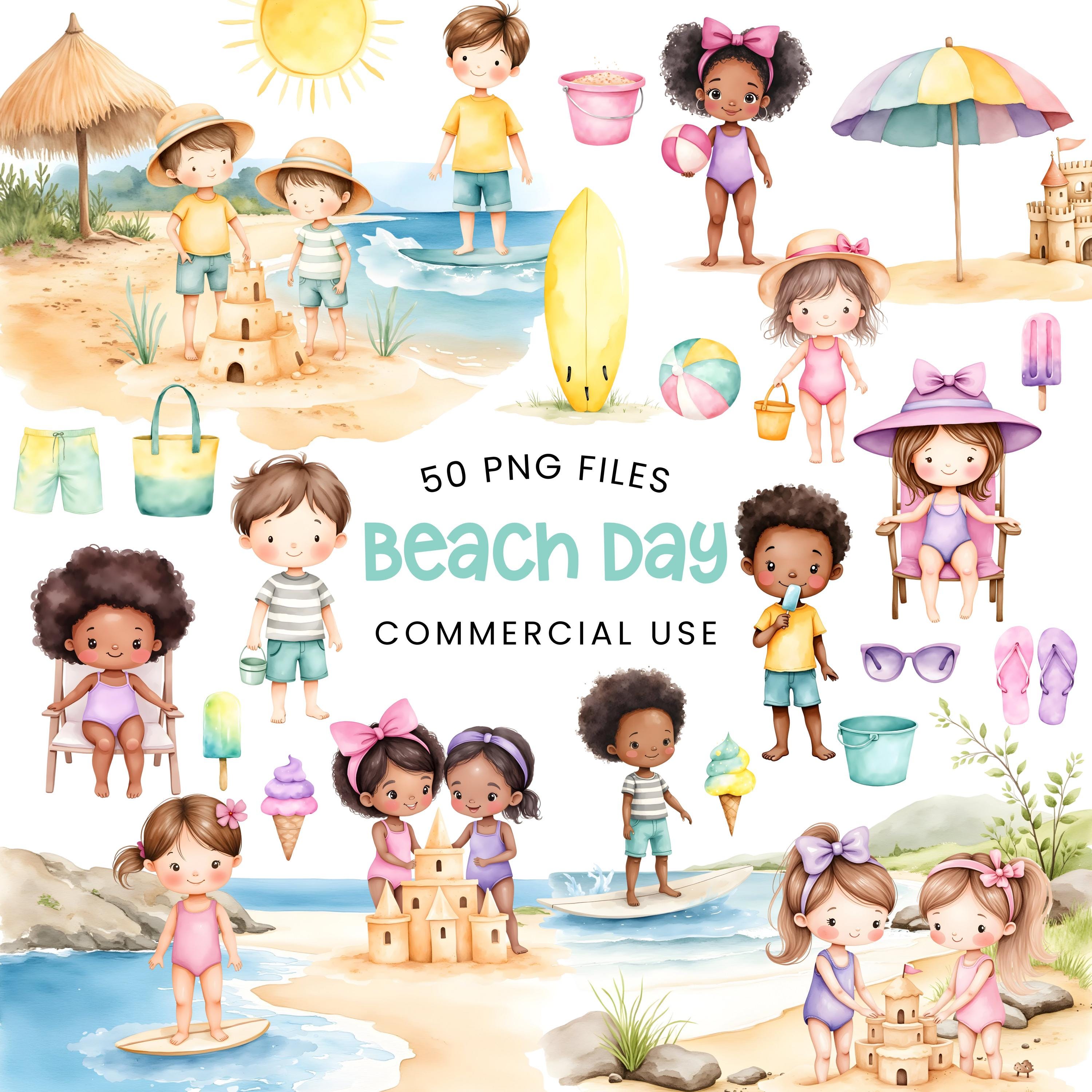 Beach Clipart - Watercolor - Kid's Summer Clipart - Sandcastle Png ...