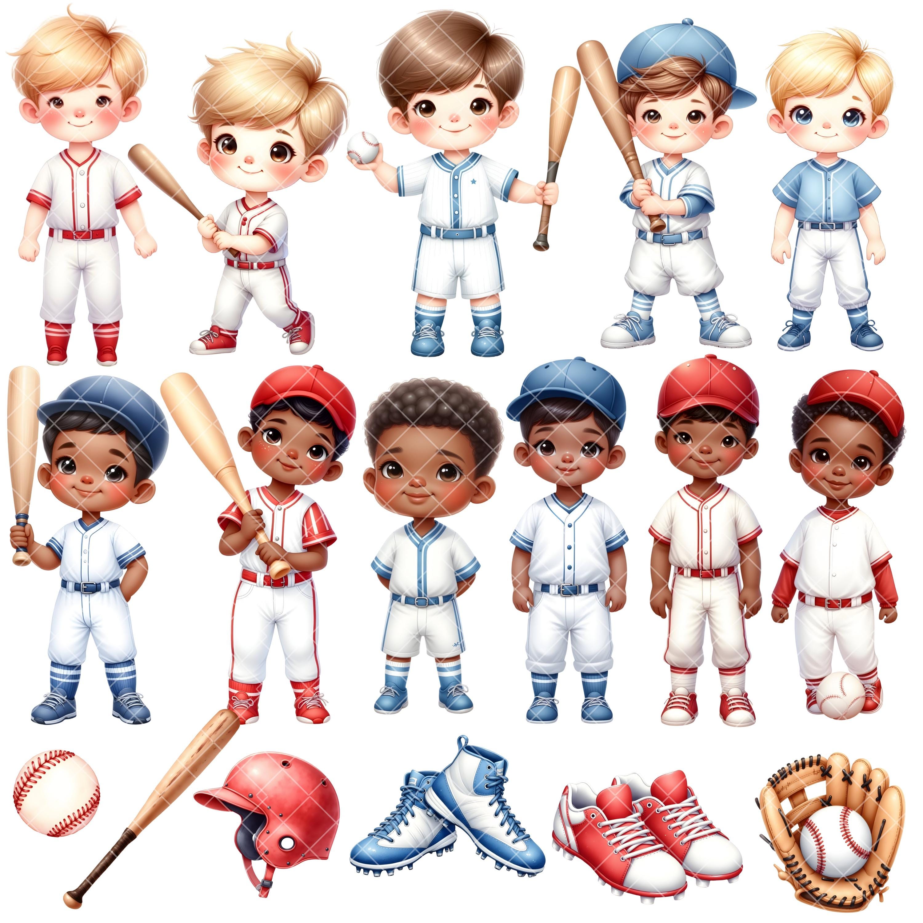 Baseball Kids Clipart - Watercolor - Cute Baseball Png - Sports Clipart ...