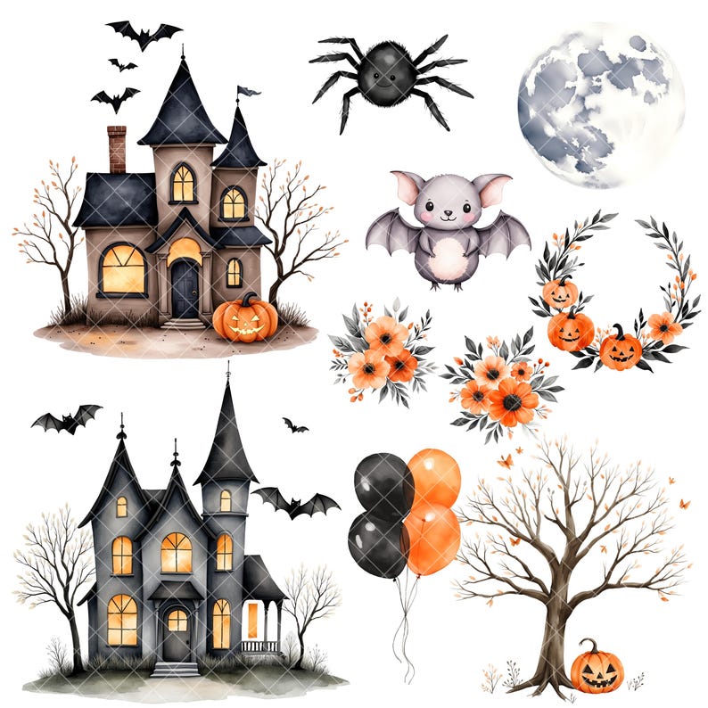 Cute Halloween Clipart - Kids PNG - Instant Download- Clipart Bundle ...