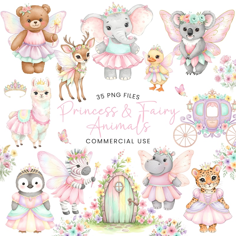 Fairy Animals Clipart - Etsy UK