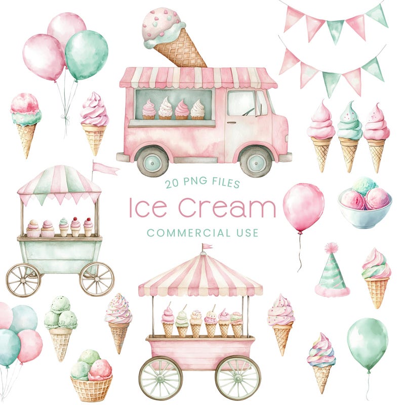 Ice Cream Cartoon Graphics - Etsy UK