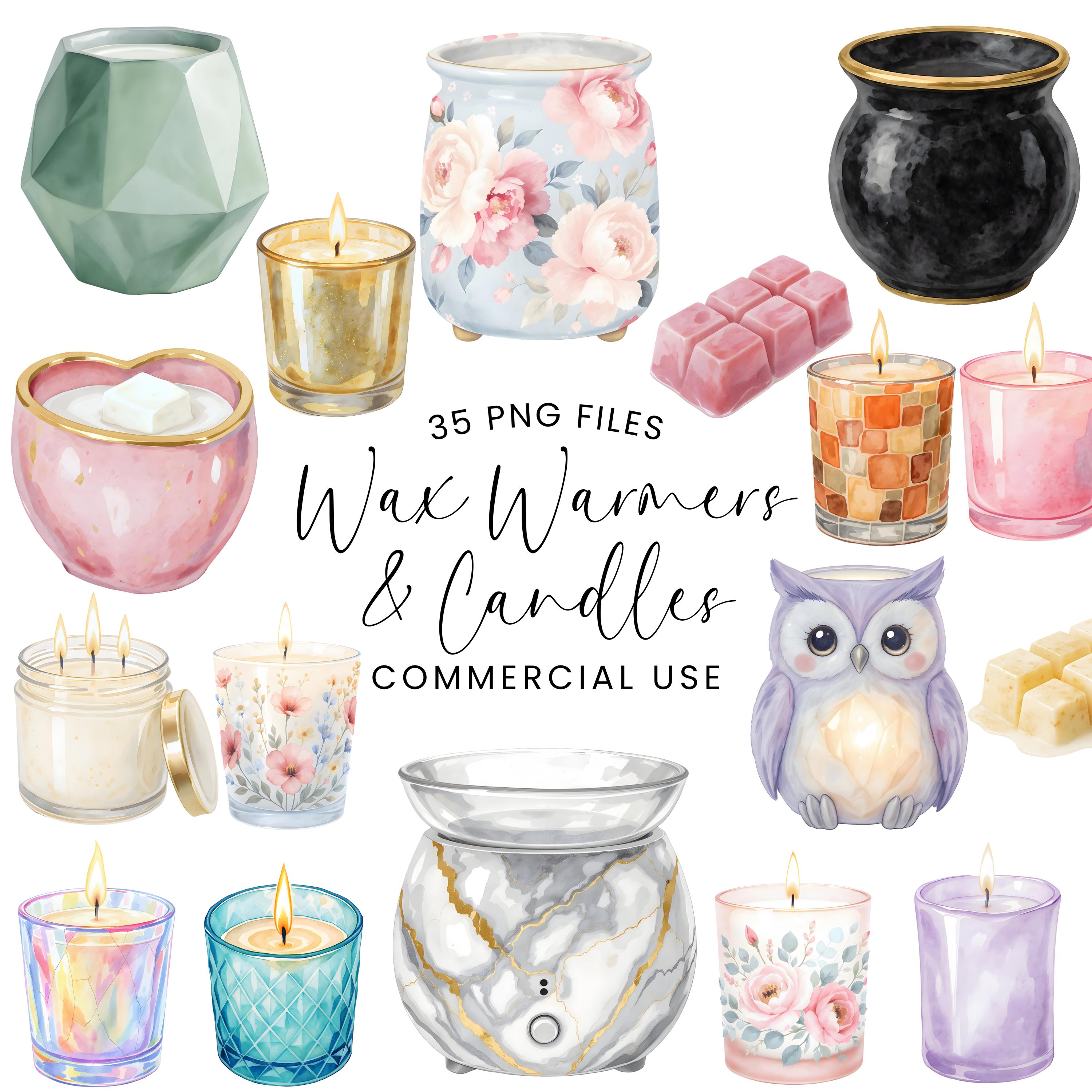 Wax Warmer and Candle Clipart - Watercolor - Wax Melt Png - Scented ...