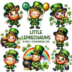 Cute Leprechaun Clipart - Watercolor - St. Patrick's Day Clipart ...