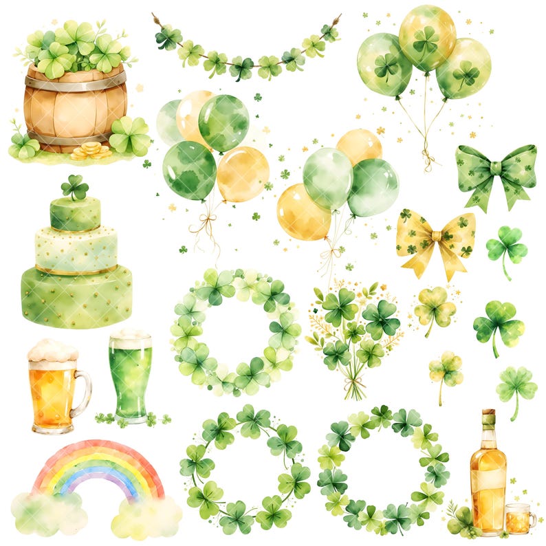 St. Patrick's Day Clipart - Watercolor - Cute Leprechaun - Saint ...