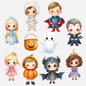 Cute Halloween Clipart - Kids PNG - Instant Download- Clipart Bundle ...
