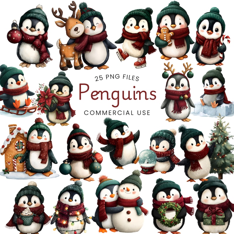 Penguin Clipart - Etsy