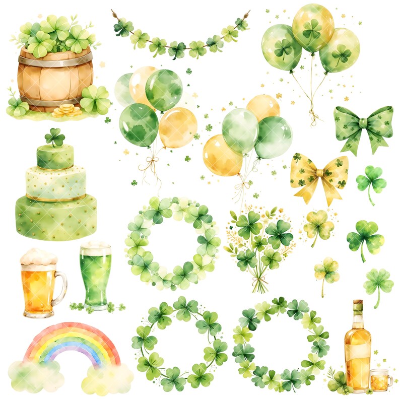 St. Patrick's Day Clipart - Watercolor - Cute Leprechaun - Saint ...