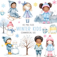 Winter Kidlettes Clip Art - Mini - Etsy