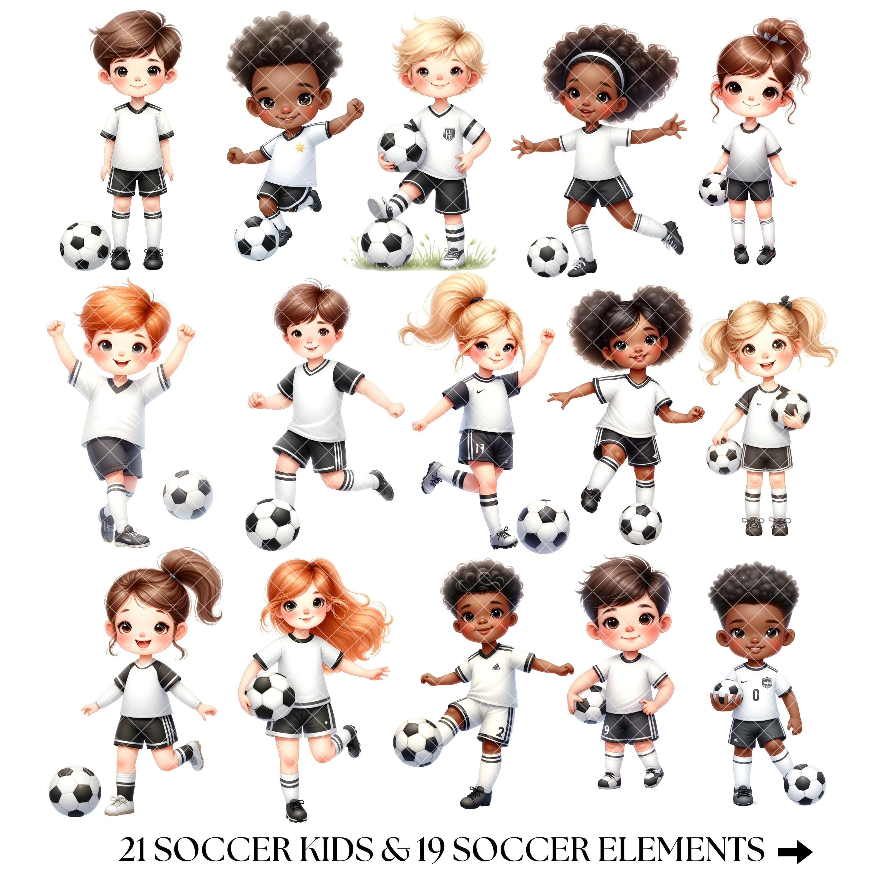 Soccer Clipart - Watercolor - Kids Clipart Bundle - Sports ...