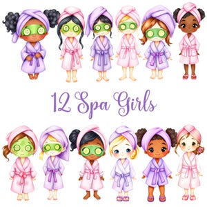 Spa Watercolor Clipart - Spa Party - Spa Girls - Kids Clipart - Cute ...