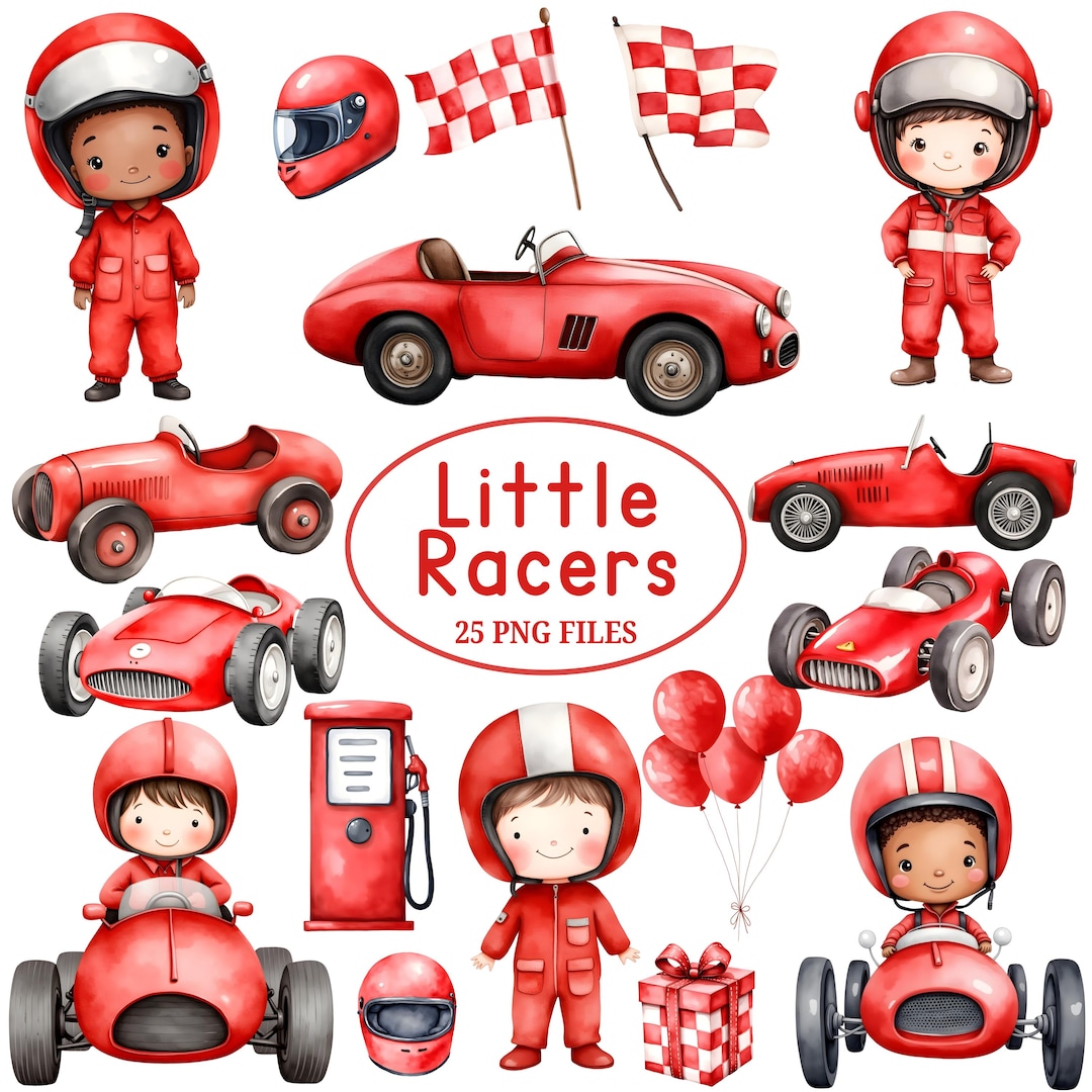 Race Car Clipart - Watercolor - Cute Race Car Driver Png - Baby Shower ...