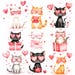 Cute Valentine Cat Clipart - Watercolor - Valentine Cats Clipart - Png ...