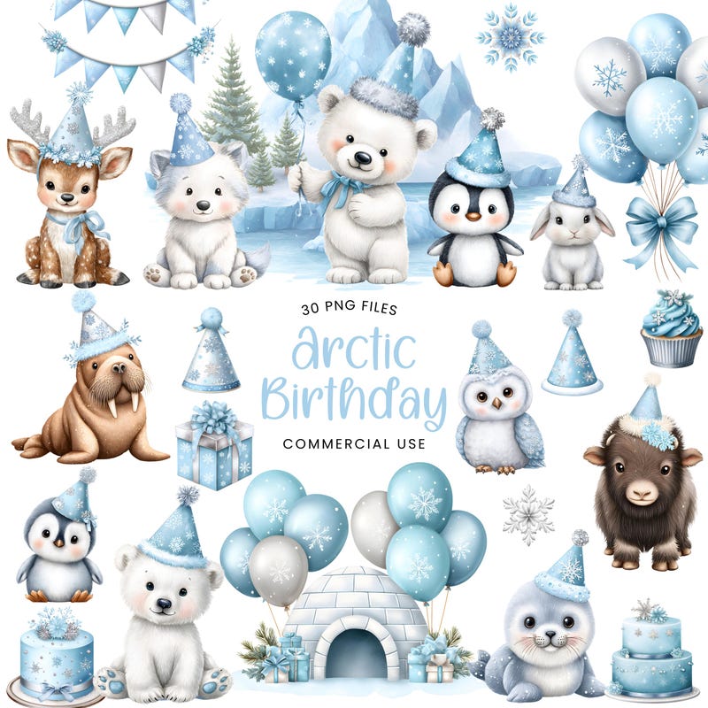 Polar Bear Birthday Png - Etsy