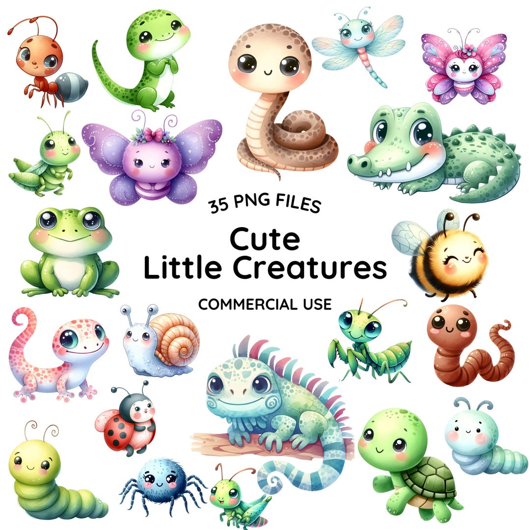 Critter Clipart - Watercolor - Insects - Reptiles - Amphibians - Snake ...