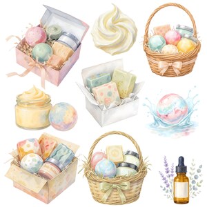 Bath and Body Clipart - Watercolor - Bath Bomb Png - Homemade Soap ...