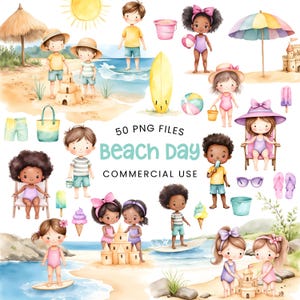 Beach Clipart - Watercolor - Kid's Summer Clipart - Sandcastle Png ...