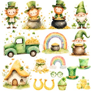 St. Patrick's Day Clipart - Watercolor - Cute Leprechaun - Saint ...