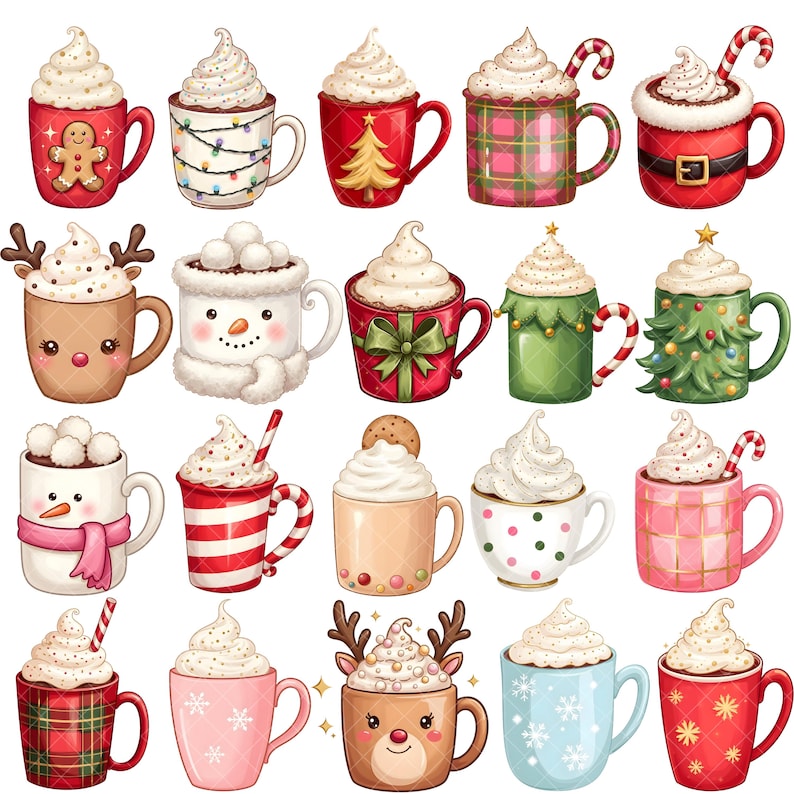 Christmas Cocoa Clipart - Coffee Png - Happy Holidays - Mug ...