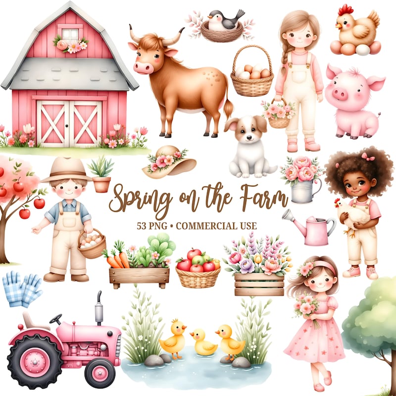 Spring Animals Clipart - Etsy