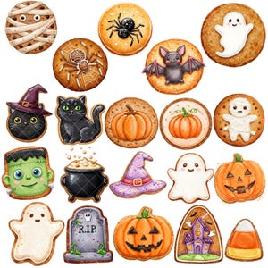 Halloween Cookie Clipart - Watercolor - Autumn Png - Desserts - Sugar ...