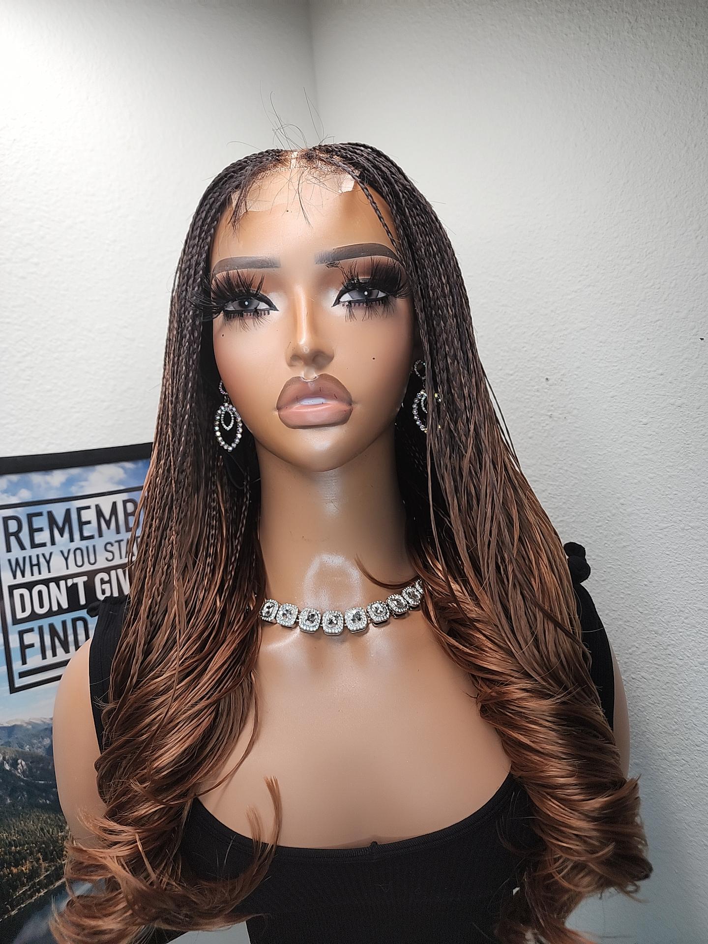 12-inch Short Knotless Box Braided Wig With Curly Tip - Etsy