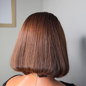 12-inches Short Bob With Bang 6x6 Closure Lace Human Hair Wig - Etsy