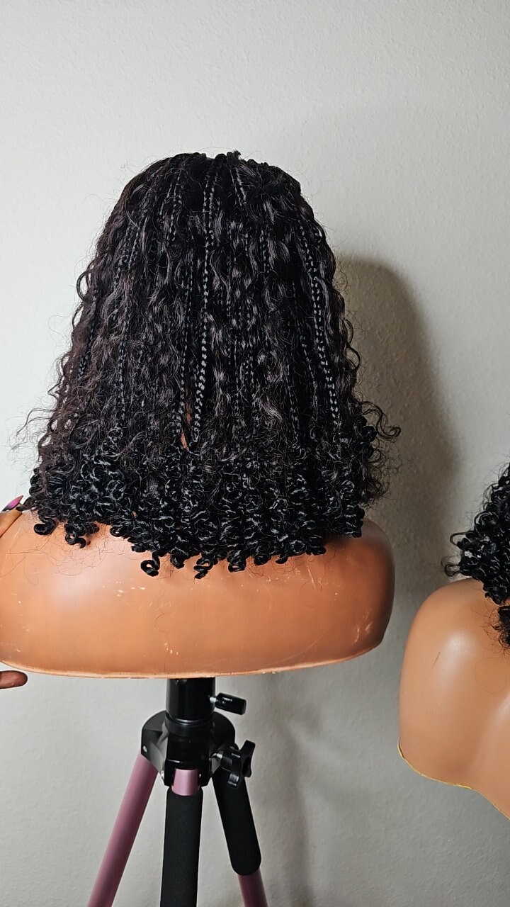 12-inch Bohemian Braids 100% Human Hair With 5x5 Lace Closure - Etsy