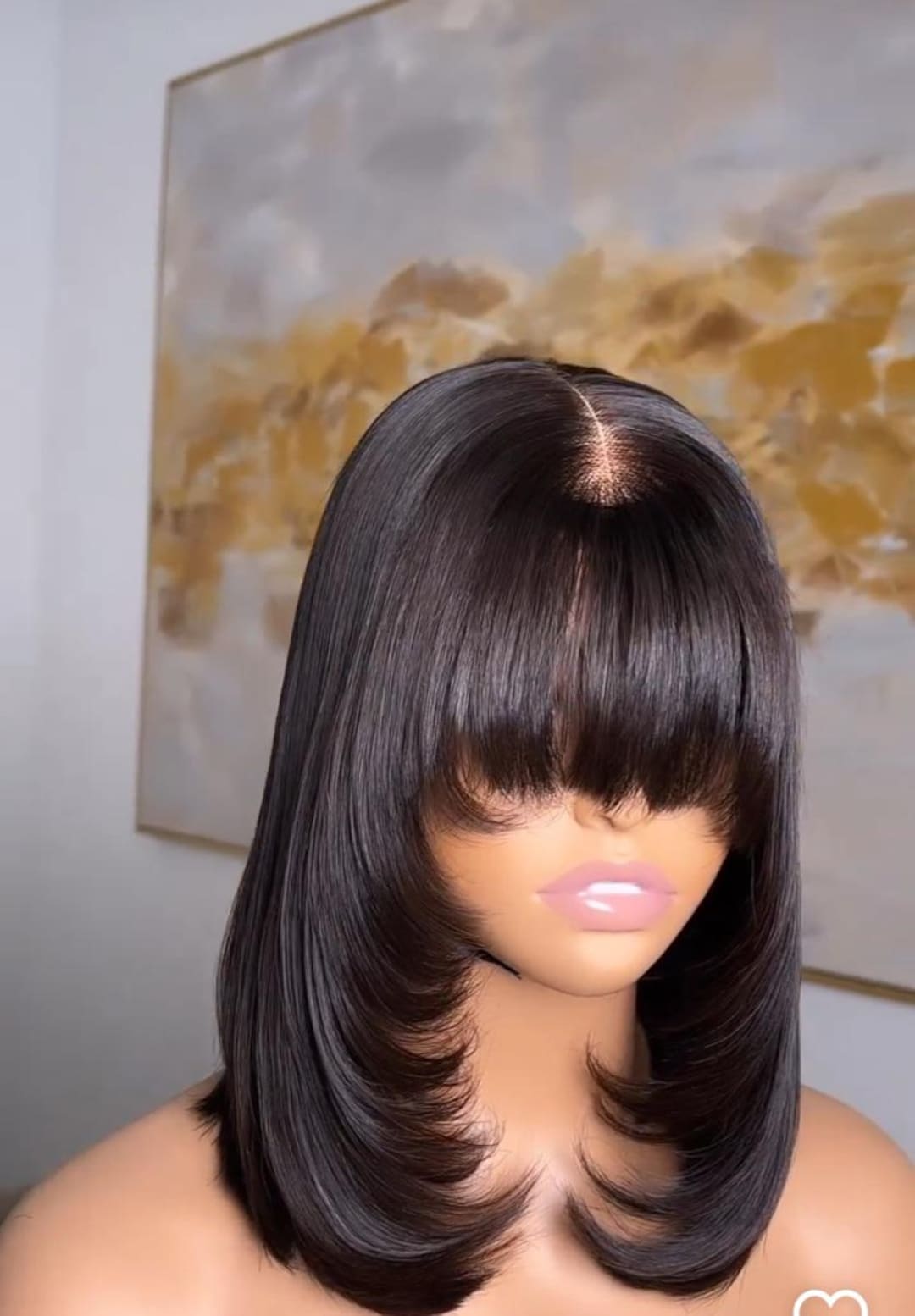 12 Inches Bob Wig With Bang 4x4 Lace Closure - Etsy