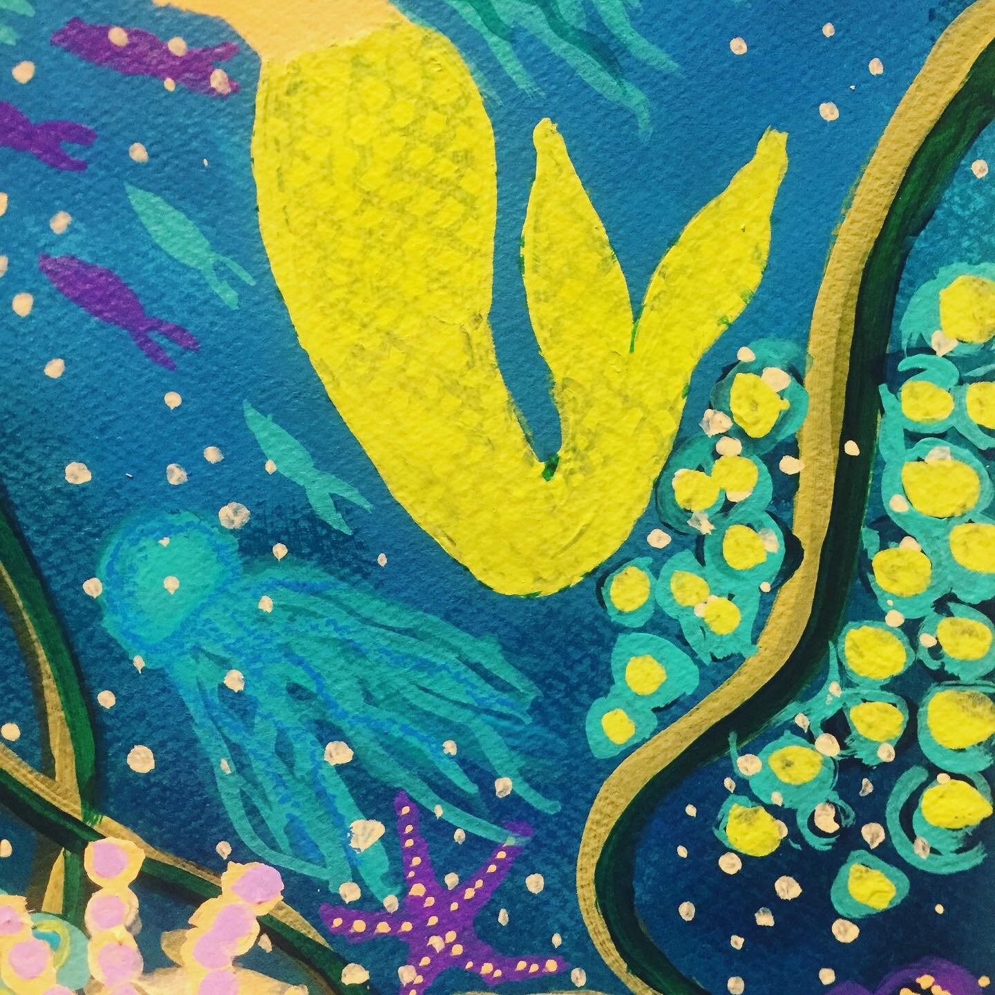 Original Acrylic Painting of an Underwater Scene With Mermaid ...