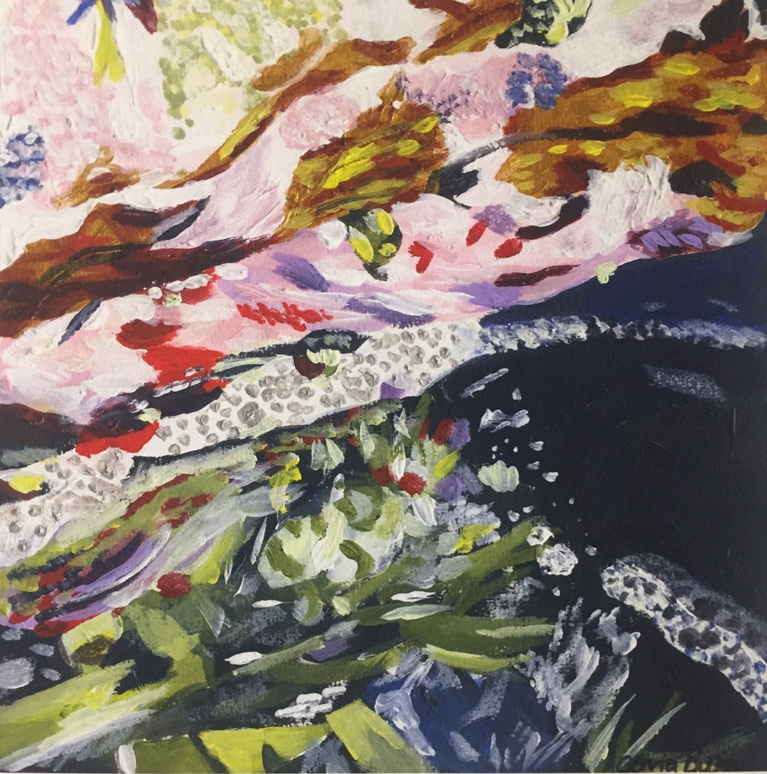 Print of Textural Abstract Rockpool Painting - Etsy Ireland