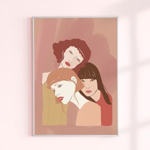 Drawing, Wall Decoration, Woman Illustration, Female Illustration - Etsy