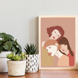 Drawing, Wall Decoration, Woman Illustration, Female Illustration - Etsy