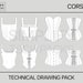 Corsets Flat Sketches Bundle - Fashion Flats, Fashion Design, Technical ...