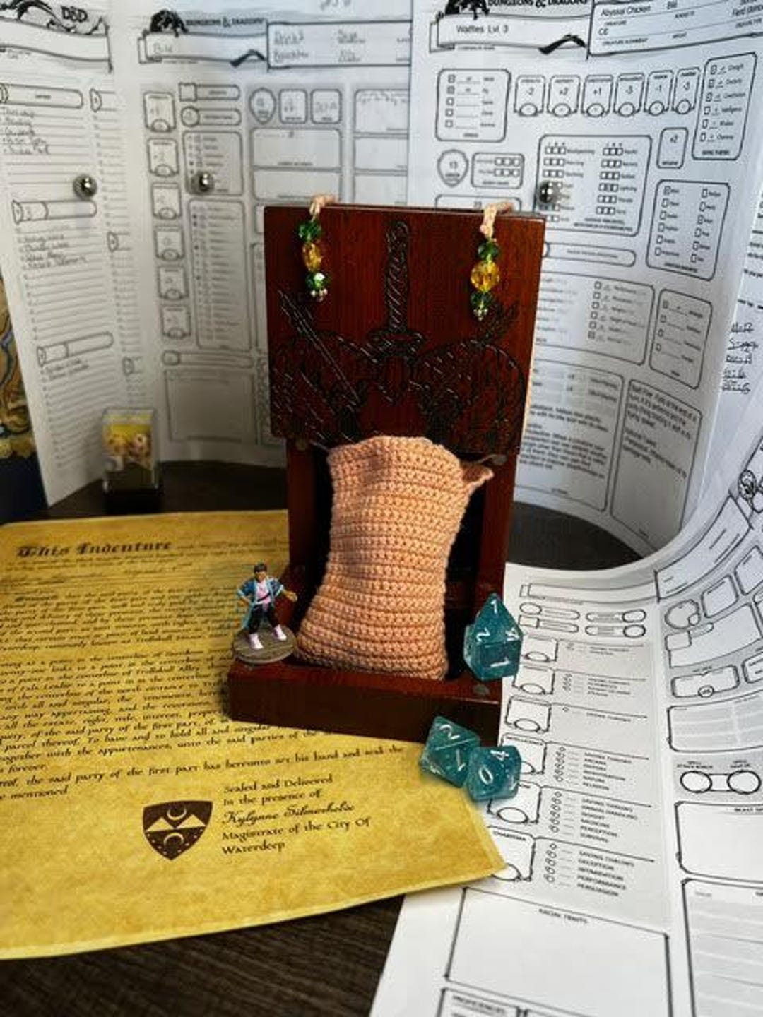 Mini Adventurer's Pouch, Yarn Pouches for Dice, TTRPG Accessories ...