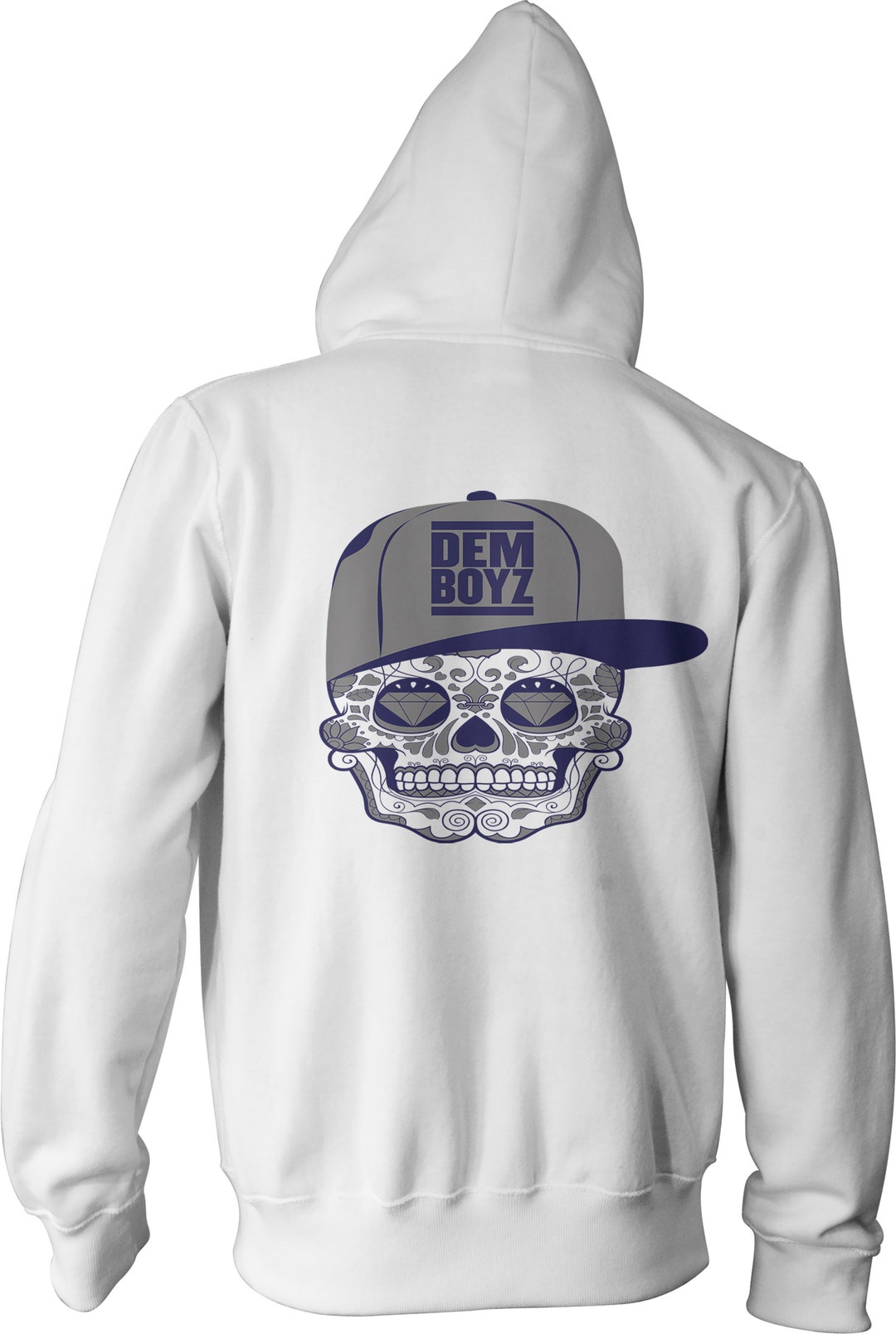 Dem Boyz Candy Skull White Zip up Hoodie (LIMITED EDITION) Dallas ...