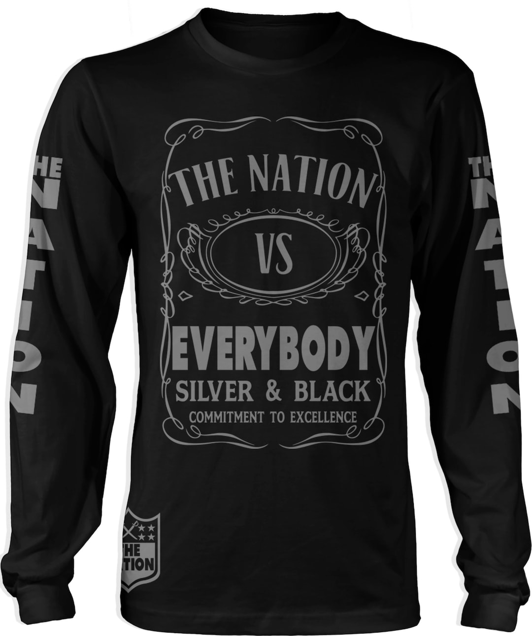 The Nation VS Everybody Black Long Sleeve T-shirt (new) Raider Nation ...