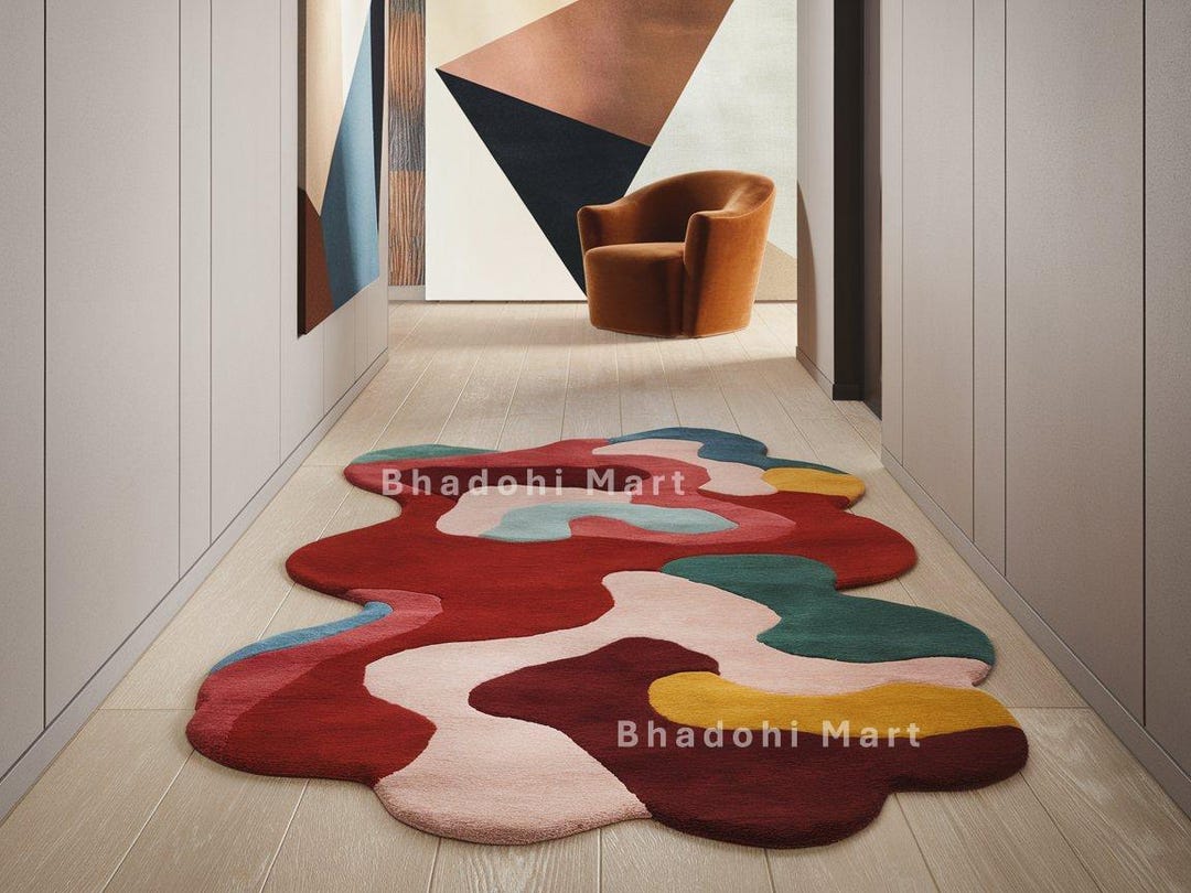 Hand-tufted Wool Area Rug – Modern Abstract Design, Custom Sizes - Etsy