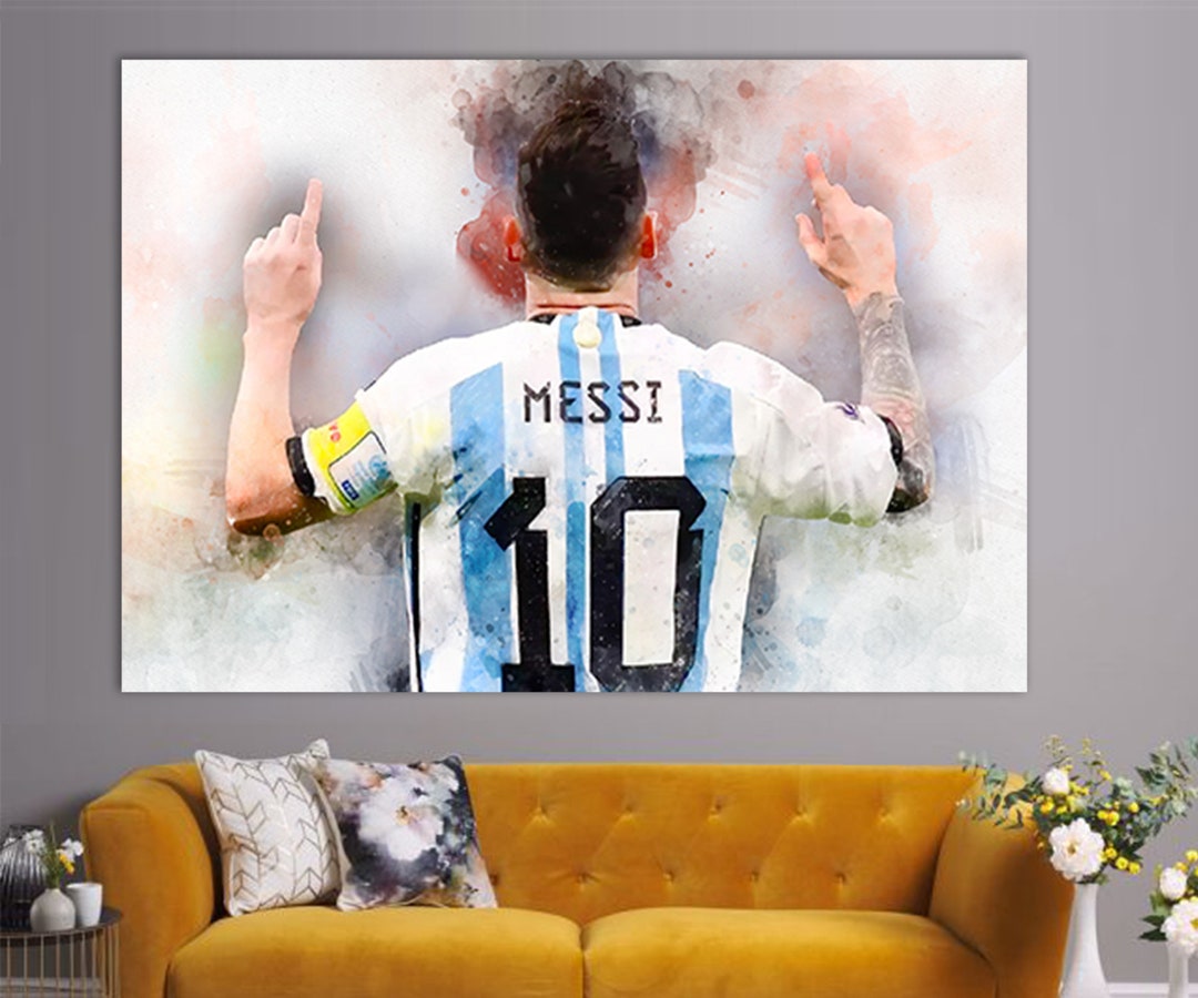 Lionel Messi Canvas Print, Lionel Messi With the World Cup, Messi Paint ...