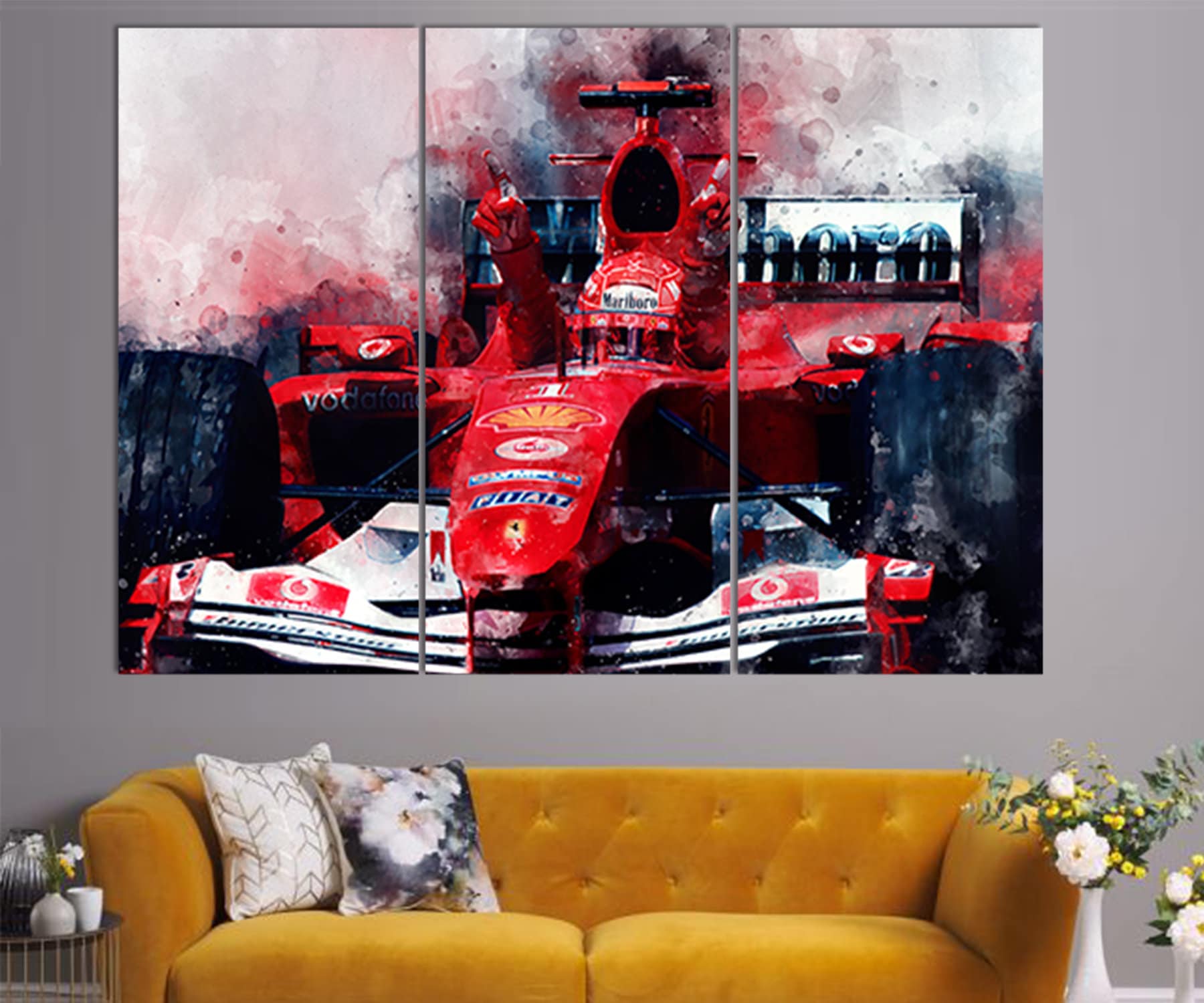 Michael Schumacher Canvas Print, Michael Schumacher Wall Art, F1 Wall ...