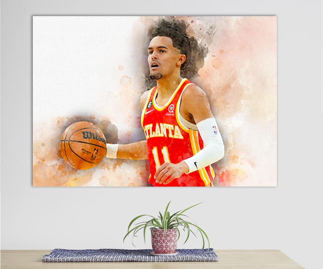 Trae Young Canvas Print, Trae Young Wall Art, Basketball Canvas Print ...